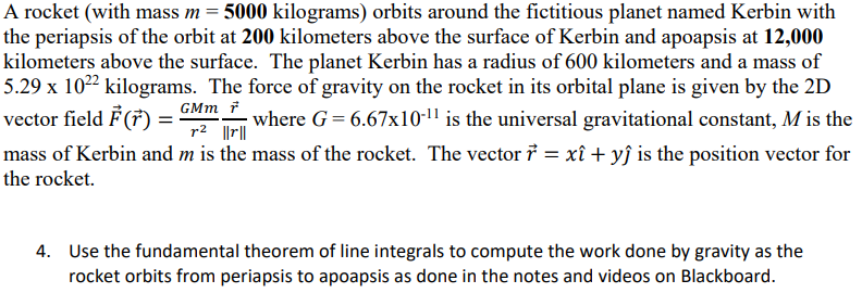 Solved A rocket (with mass m=5000 kilograms) orbits around | Chegg.com