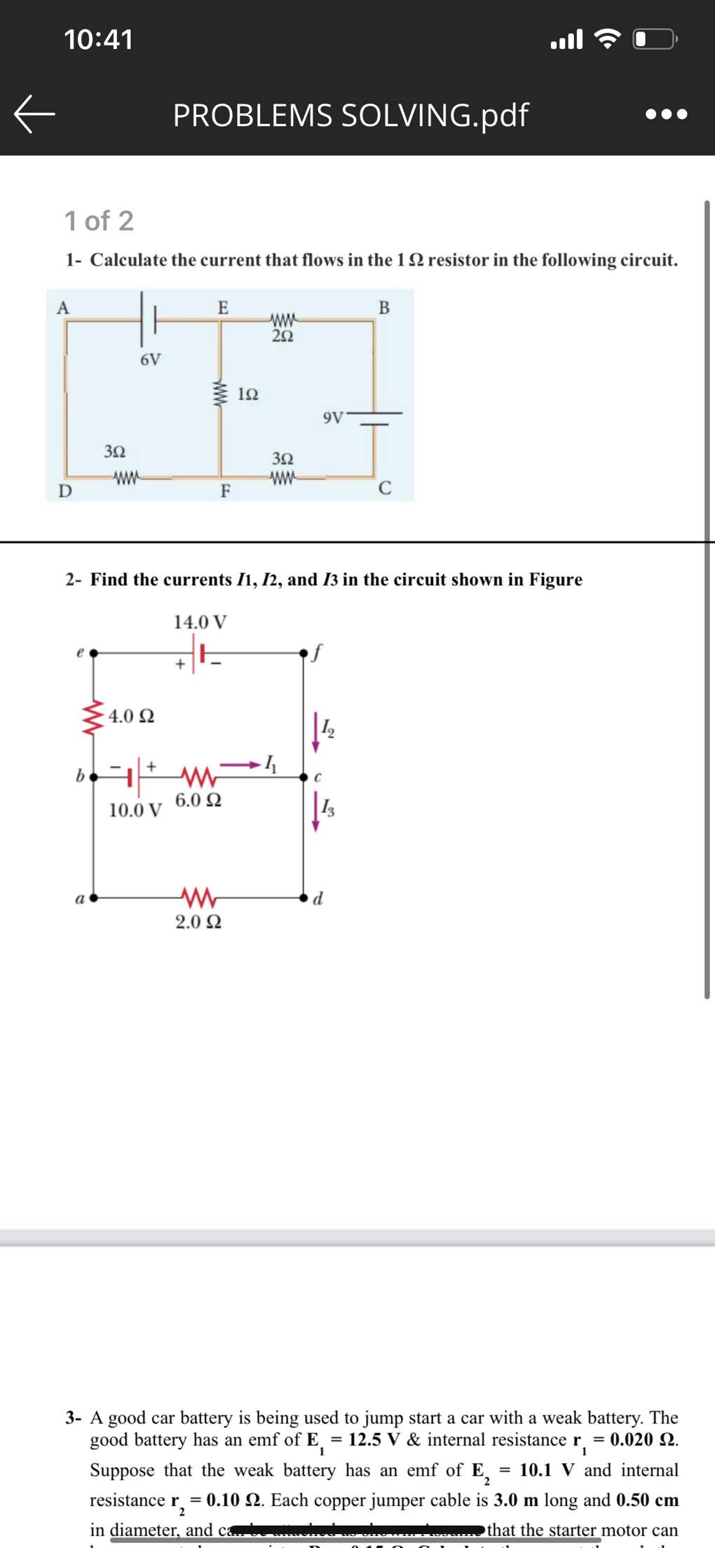 [Solved]: 1- Calculate the current that flows in the 1 resi