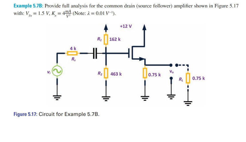 Solved Example 5.7B: Provide full analysis for the common | Chegg.com