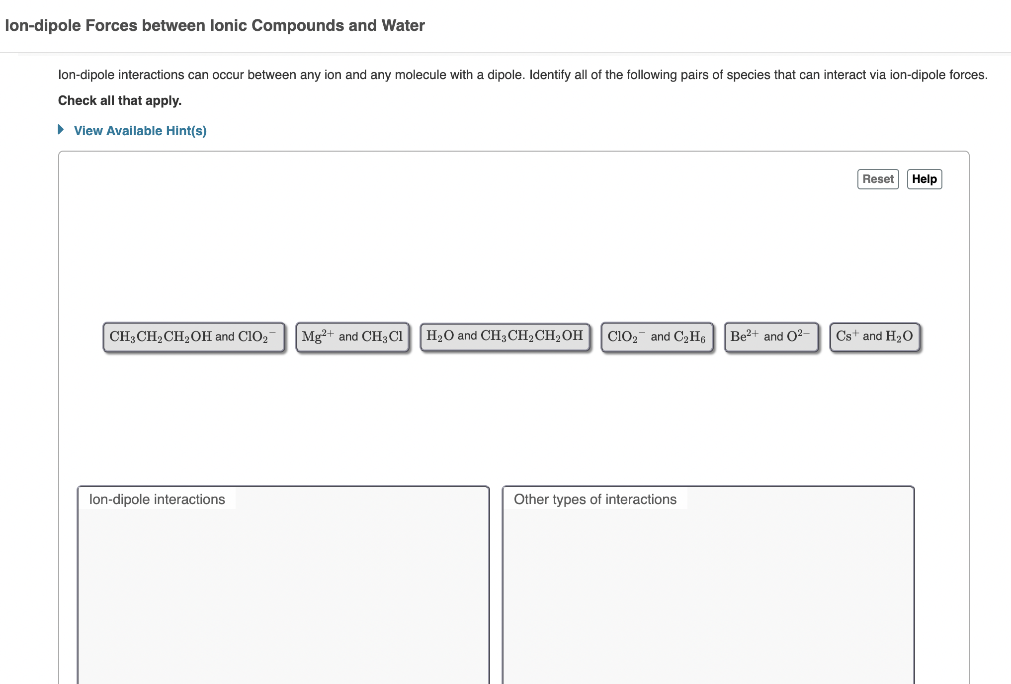 Solved Ion-dipole Forces between Ionic Compounds and Water | Chegg.com