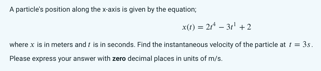 Solved A particle's position along the x-axis is given by | Chegg.com