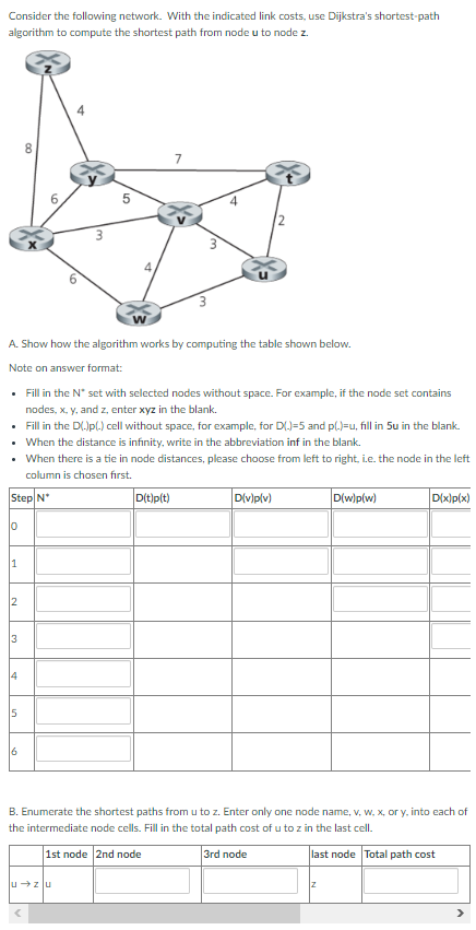 Consider the following network. With the indicated | Chegg.com