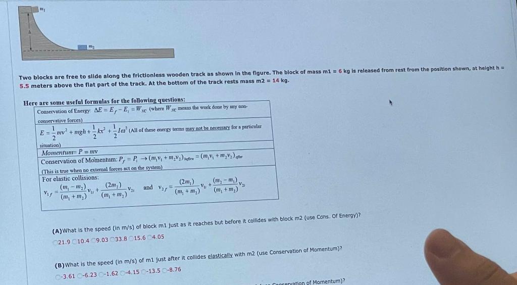 Solved wo blocks are free to slide along the frictionless | Chegg.com