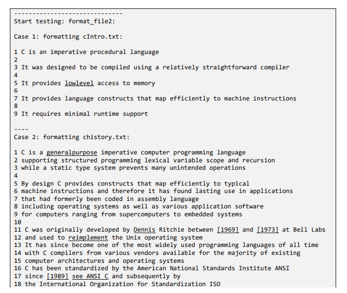 Solved void format_file2(const char *in_file, const char | Chegg.com