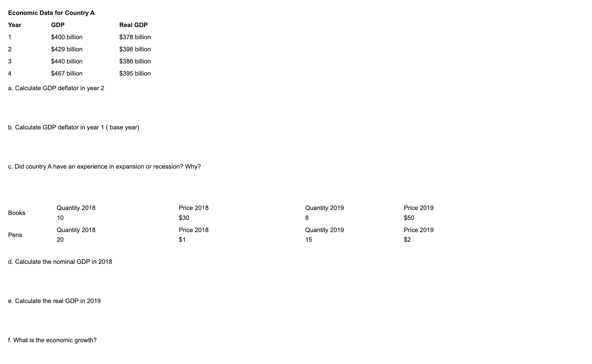 Solved a. ﻿Calculate GDP deflator in year 2b. ﻿Calculate GDP | Chegg.com