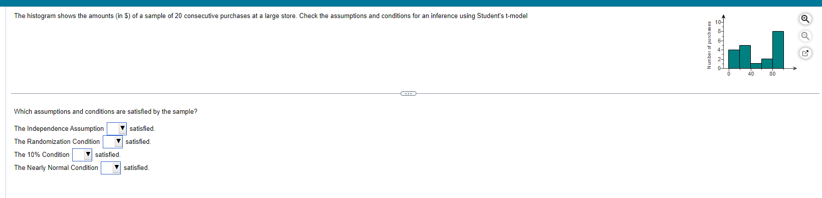 Solved Which assumptions and conditions are satisfied by the | Chegg.com