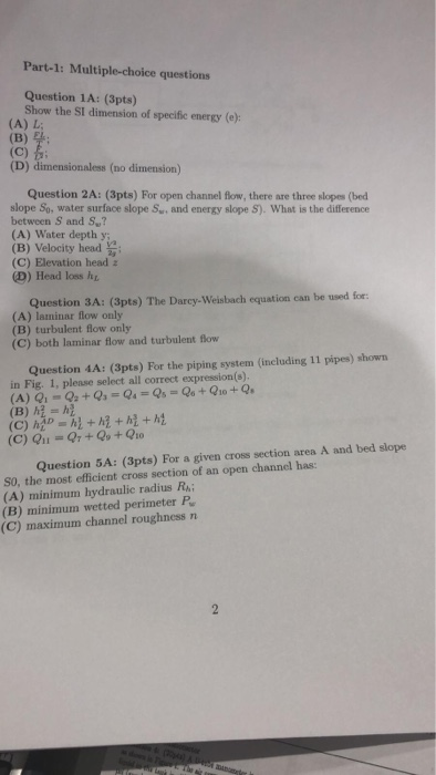 Solved Part-1: Multiple-choice questions Question 1A: (3pts) | Chegg.com