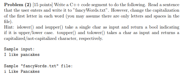 Solved Problem 2 15 Points Write A C Code Segment To Do 7644