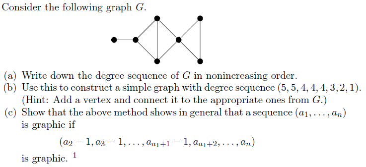 Solved Consider the following graph G. (a) Write down the | Chegg.com