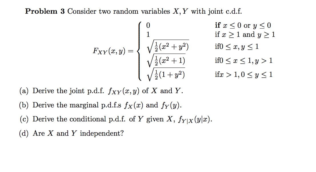 Solved Problem 3 Consider Two Random Variables Xy With 4996