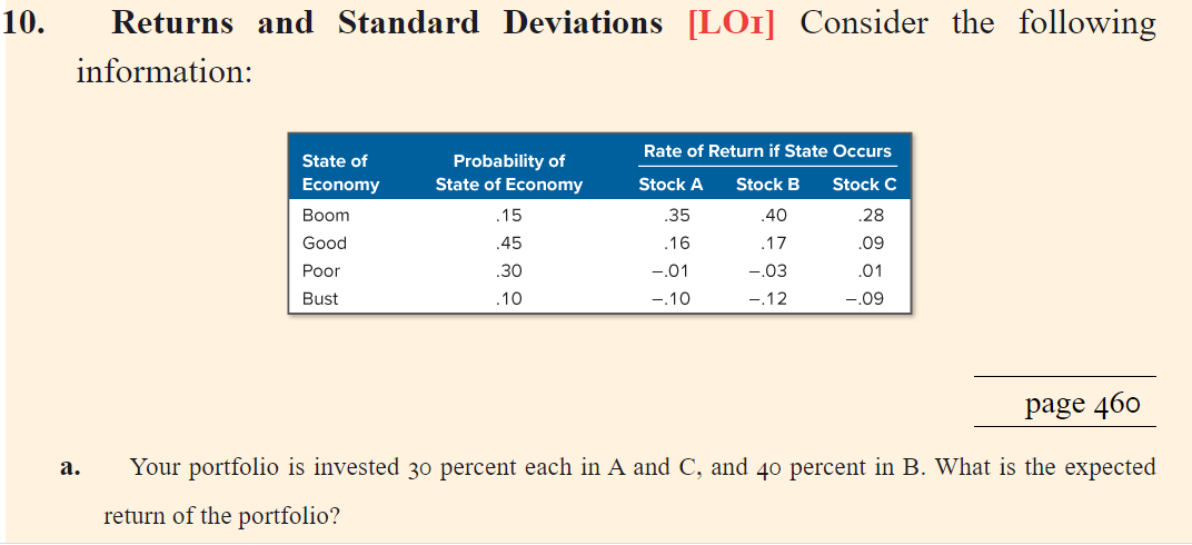 Solved 10. Returns and Standard Deviations [LOI] Consider | Chegg.com