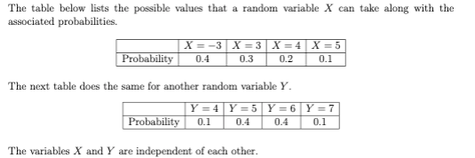 Solved The table below lists the possible values that a | Chegg.com