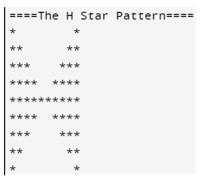 Solved ==== The H Star Pattern | Chegg.com