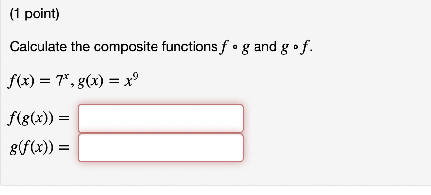 Solved 1 Point Calculate The Composite Functions Fog And 5416