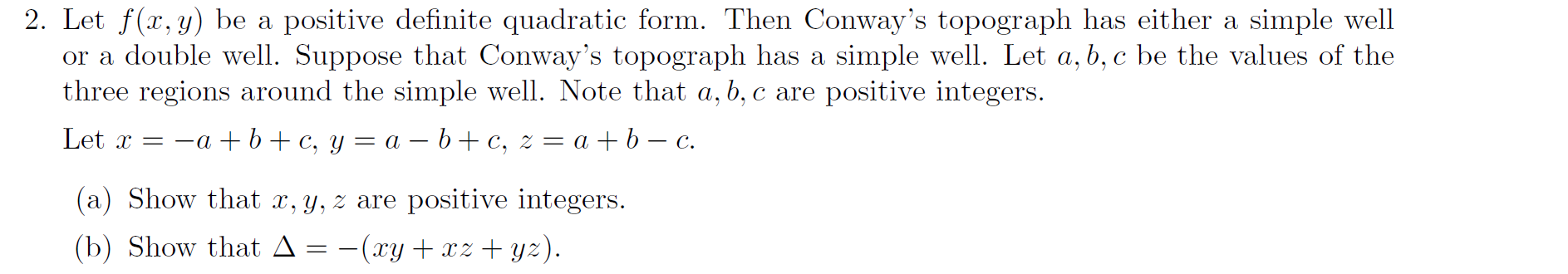 Solved 2. Let f(x,y) be a positive definite quadratic form. | Chegg.com