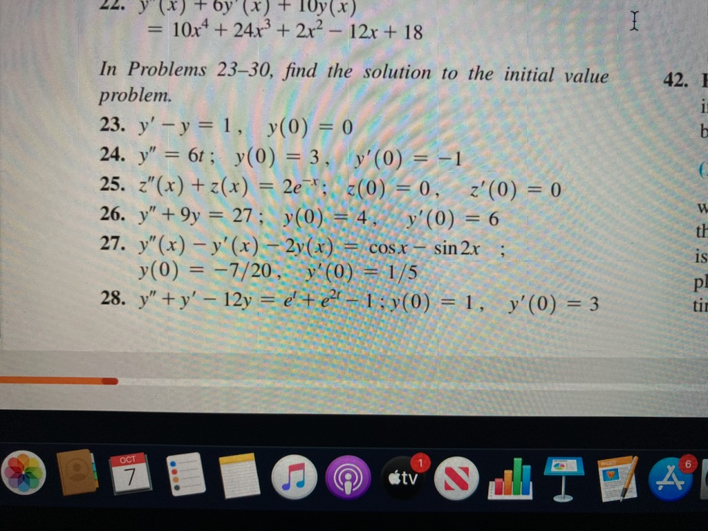 Solved (*) Toy (x) + 10y(x) 10x4 + 24x3 + 2/r2 – 12x + 18 | Chegg.com