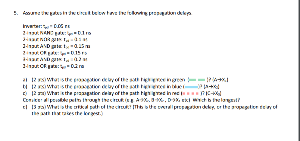 Solved 5. Assume the gates in the circuit below have the | Chegg.com