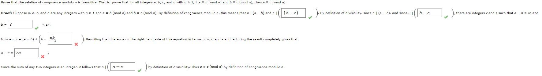 Solved Prove that the relation of congruence modulo n is | Chegg.com