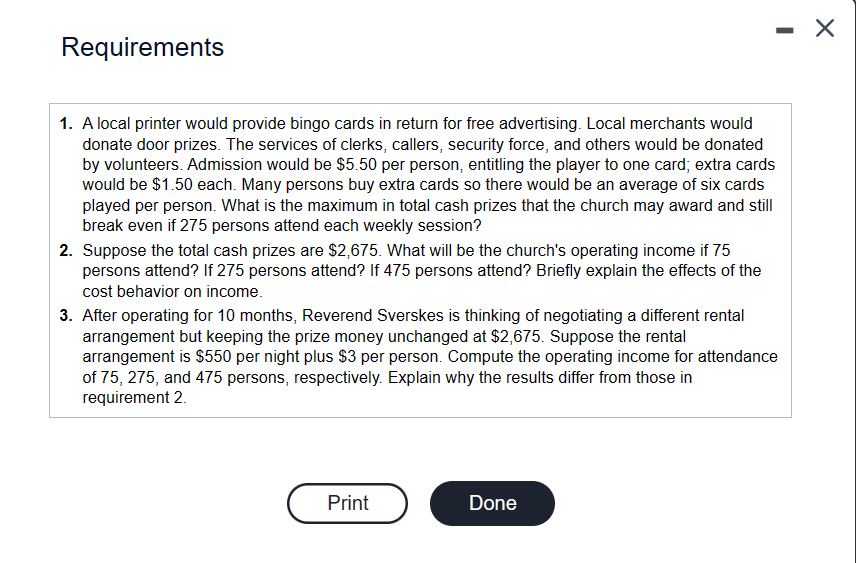 Solved so on. Read the requirements and still break even if | Chegg.com