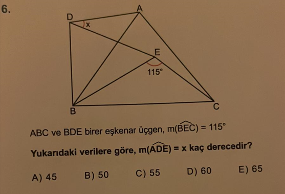 Solved ABC and BDE both equilateral triangles,angle of BEC | Chegg.com