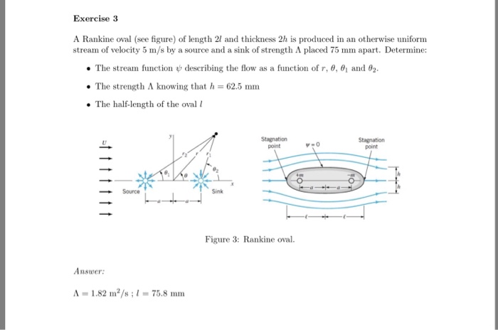 Solved A Rankine oval (see figure) of length 2l and | Chegg.com