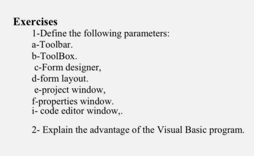 Solved Exercises 1-Define the following parameters: | Chegg.com