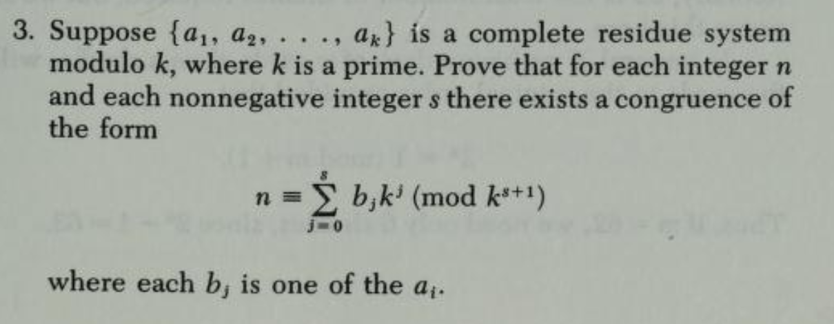 Suppose {a1,a2,…,ak} is a complete residue system | Chegg.com