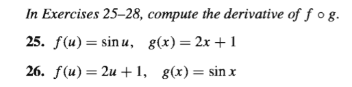 Solved In Exercises 25-28, compute the derivative of | Chegg.com Solved In Exercises 25-28, compute the derivative of | Chegg.com