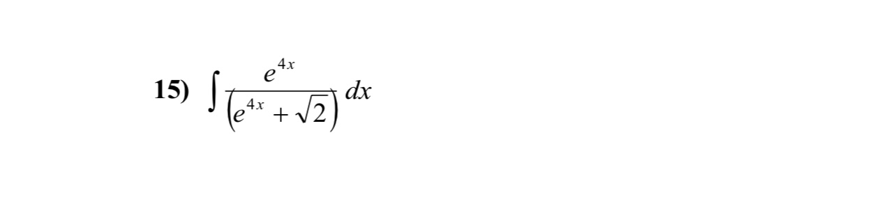 Solved 15 ∫ E4x 2 E4xdx