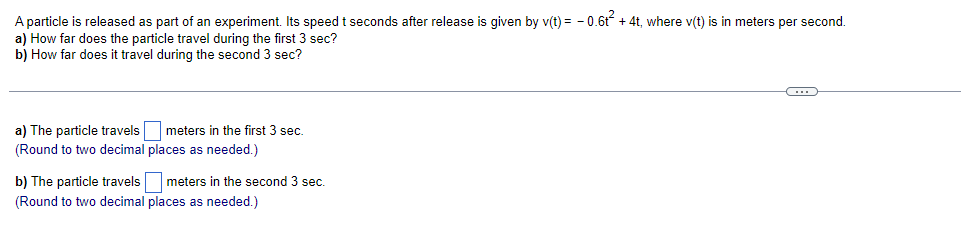 Solved A particle is released as part of an experiment. Its | Chegg.com