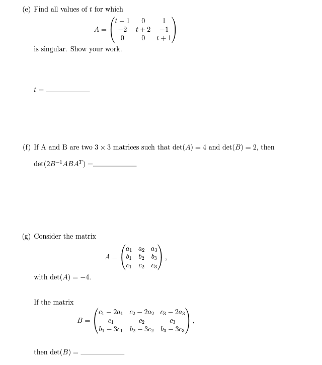 Solved (e) Find all values of t for which | Chegg.com