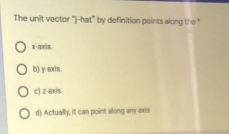 Solved The unit vector "j-hat by definition points along the | Chegg.com