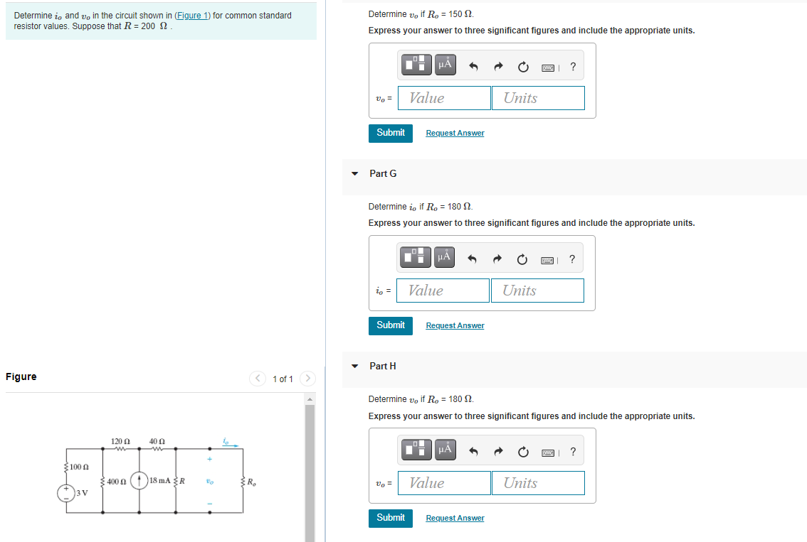 Solved Determine io and vo in the circuit shown in (Figure | Chegg.com