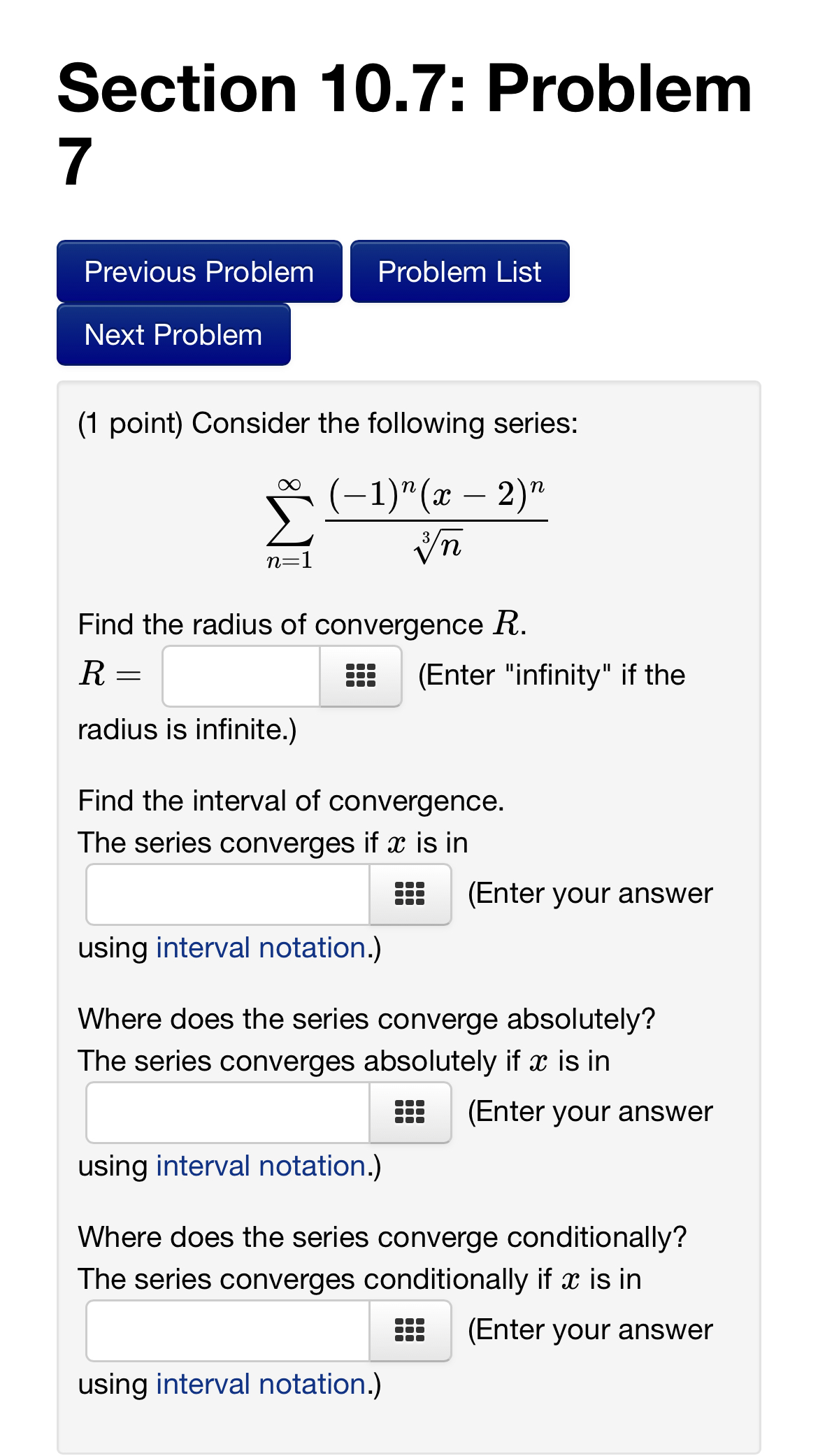 Solved Section 10.7: Problem 7 (1 point) Consider the | Chegg.com
