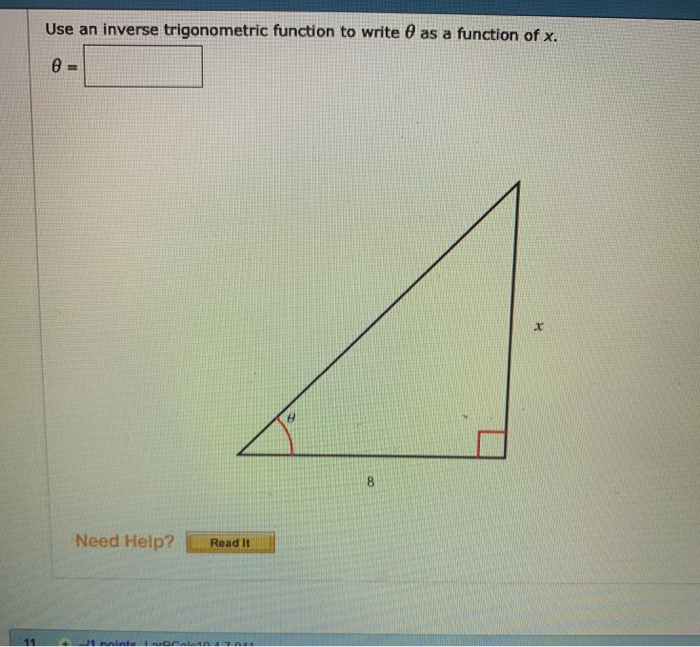 Solved Use an inverse trigonometric function to write θ as a | Chegg.com Solved Use an inverse trigonometric function to write θ as a | Chegg.com