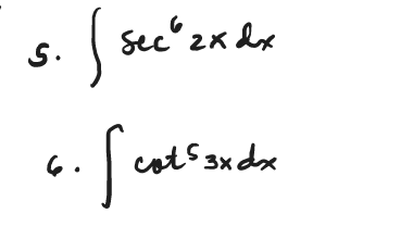 Solved S. Ss sec" 2x dx Scott sxcx 6 | Chegg.com