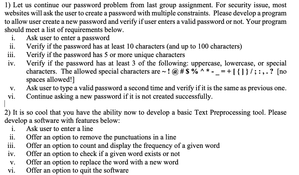 Solved 1) Let us continue our password problem from last | Chegg.com