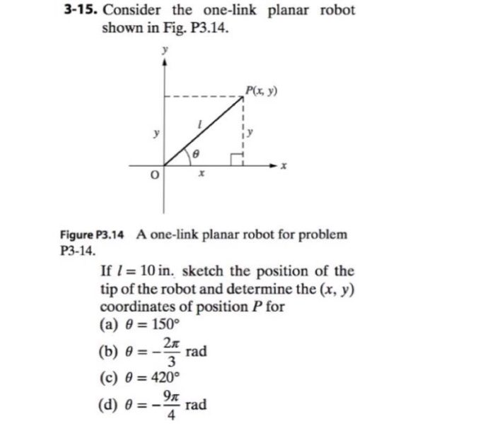 Solved Consider the one-link planar robot shown in Fig. | Chegg.com