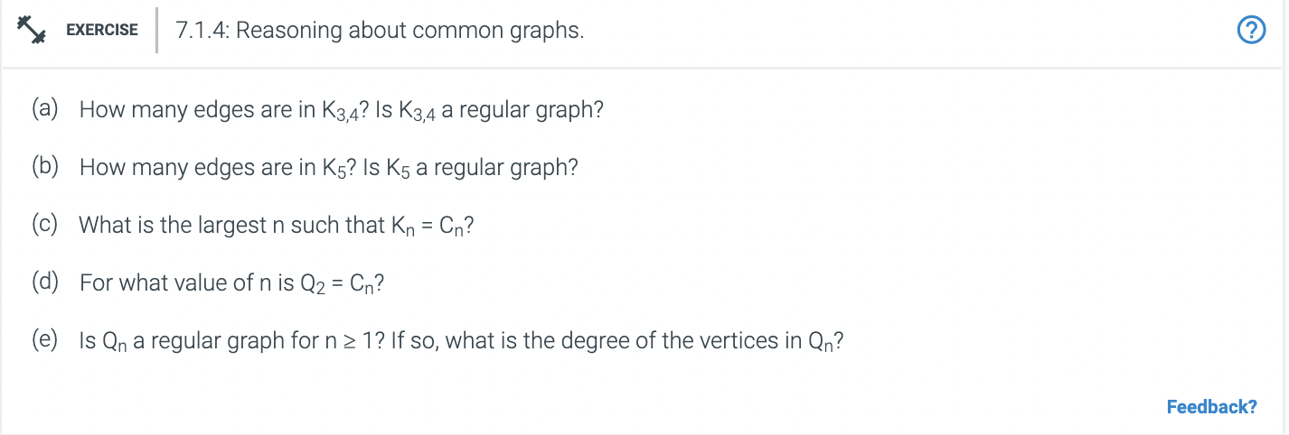 Solved X. EXERCISE ∣ 7.1.4: Reasoning about common graphs. | Chegg.com