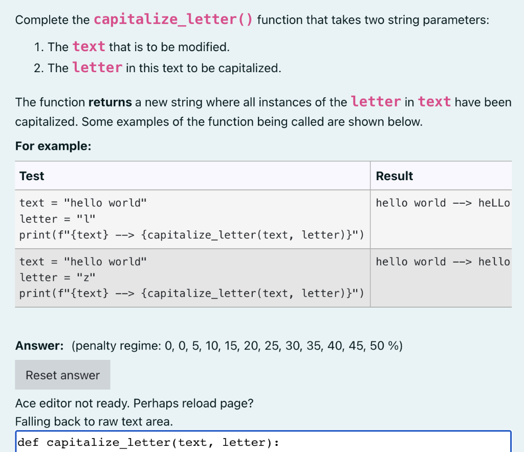 Solved Complete the capitalize_letter() function that | Chegg.com