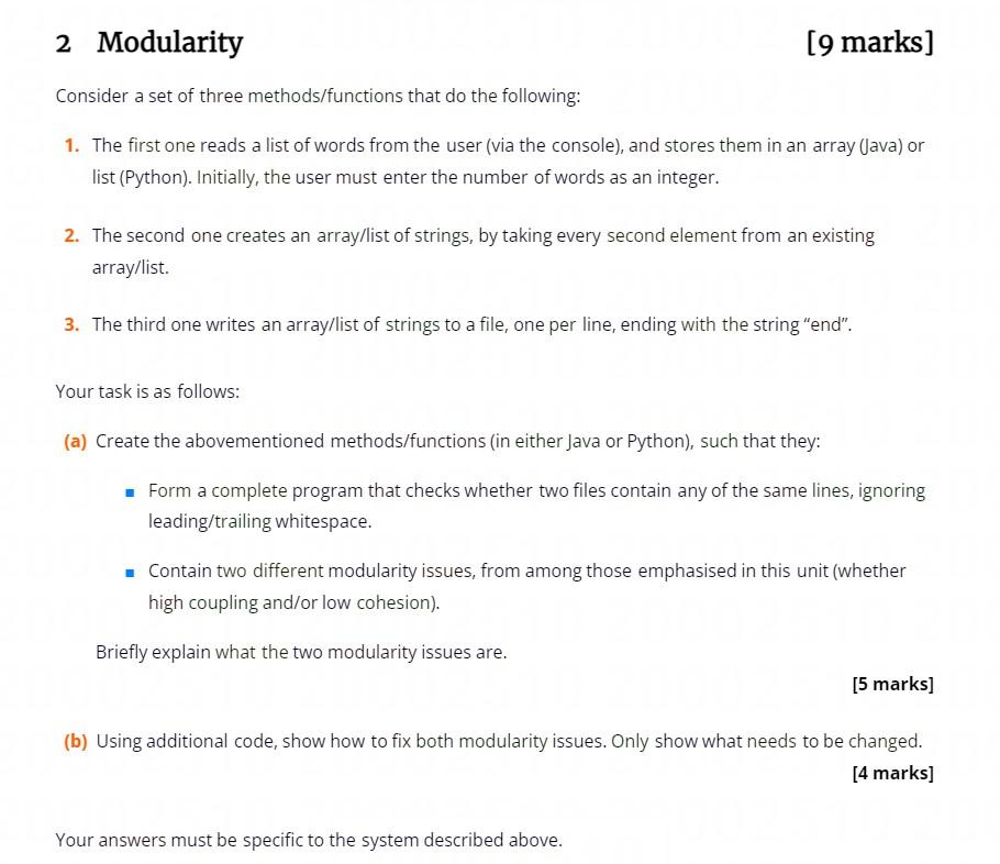 Solved 2 Modularity (9 marks) Consider a set of three | Chegg.com