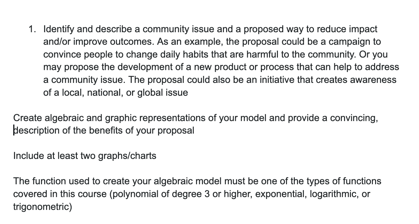 1. Identify and describe a community issue and a | Chegg.com