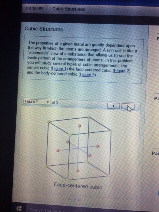 Solved Cubic Structures The properties of a given metal are | Chegg.com