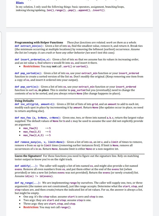 Solved Hints In my solution, I only used the following | Chegg.com