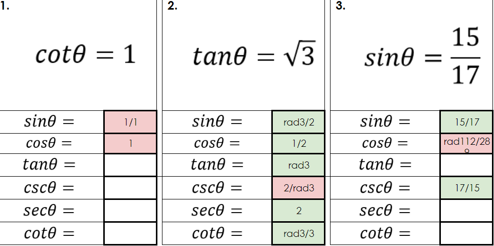 Solved tanθ=3∥3sinθ=1715 | Chegg.com