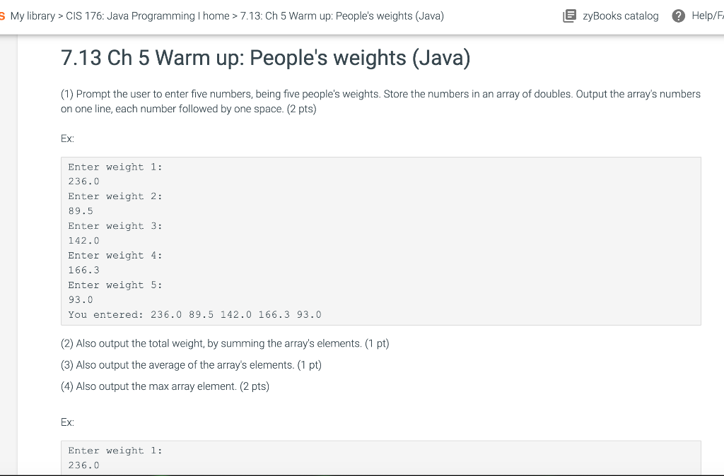 Solved S My library > CIS 176: Java Programming I home > | Chegg.com