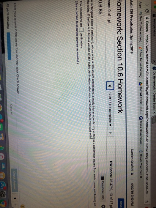 Solved Omework Section 10 6 Homework Core 0 Of 1 Pt 0 6 85