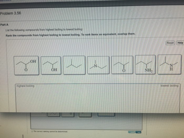 Solved List the following compounds from highest boiling to | Chegg.com