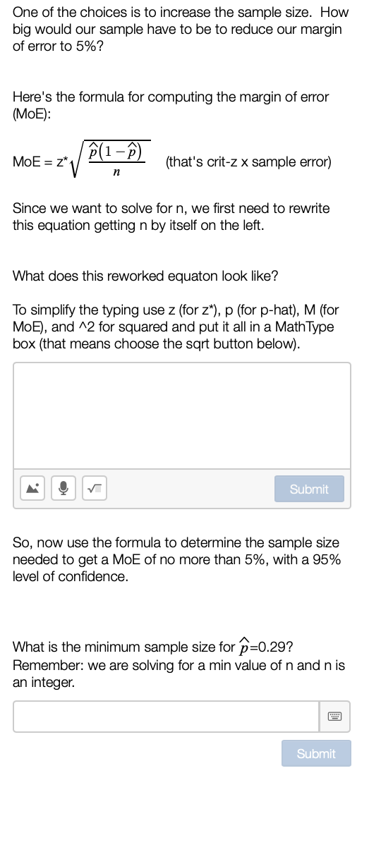 Solved One of the choices is to increase the sample size. | Chegg.com
