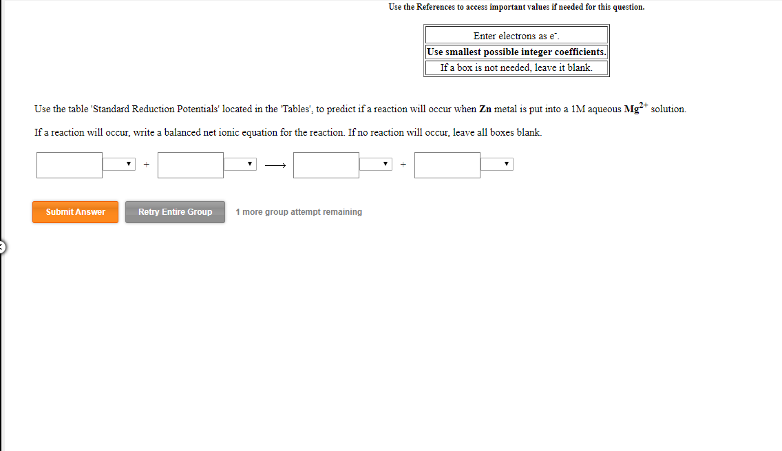Solved Use the table 'Standard Reduction Potentials' located | Chegg.com